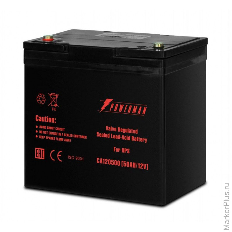 Купить батарея для ибп powerman ca12500/ups (battery 12v/50ah) по цене ...