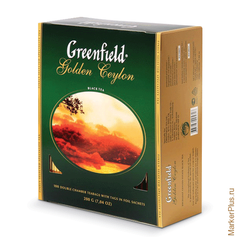 Купить чай greenfield (гринфилд) 'golden ceylon', черный, 100 пакетиков ...